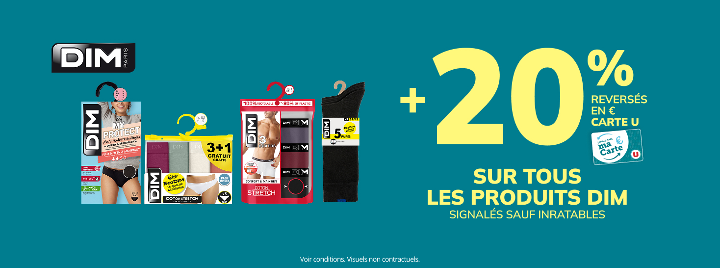 20% supplémentaires versés en € Carte U sur une sélection de produits ...